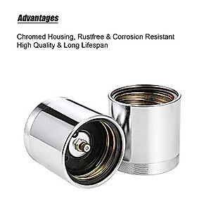 CZC AUTO Wheel Bearing Protectors Chromed 1.78'' with Protective Bras for Trailer Boat, Pair