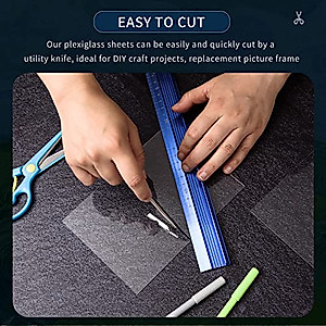 96 Pack Clear Acrylic Sheets Plexiglass Sheets 7x5-0.04 Inch Thick Clear Plastic Sheet Transparent Plexi Glass PETG Panels with Protective Paper for DIY Craft Projects, Sign, Replacement Picture Frame