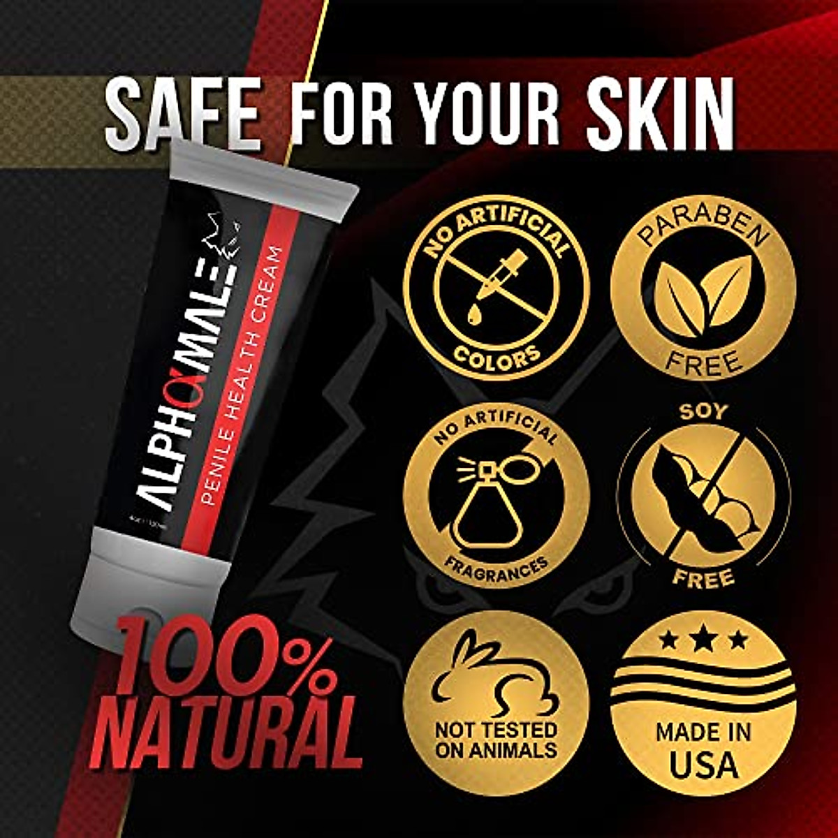 AlphaMale Penile Health Cream - Premium Penile Moisturizing Cream - Advanced Penile Moisturizer Lotion for Overall Penile Care for Men (4oz)