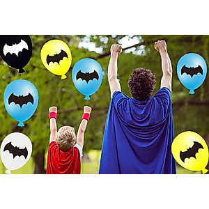 50PCS Bat Latex Balloons - Superhero Batman Birthday Hero Baby Shower Party Decorations Supplies Favors Bat Decor Balloon