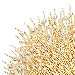 White Pearl Cocktail Picks, Bamboo Toothpicks (4.7 In, 150 Pack)