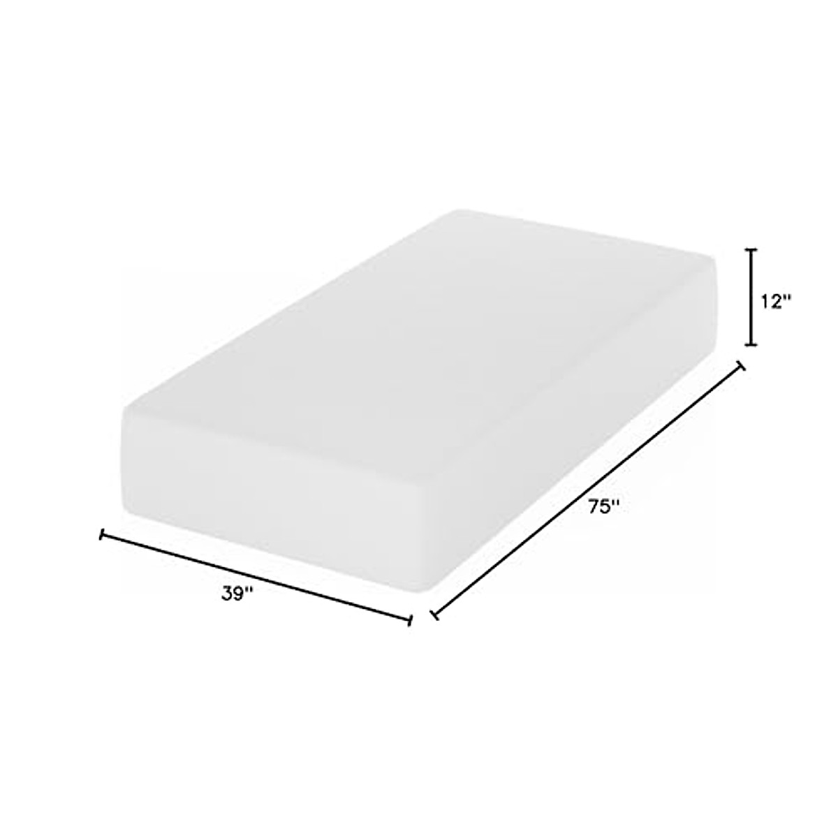 Furinno Tidur Cooling Gel Memory Foam Mattress, 12 Inch, Twin, White