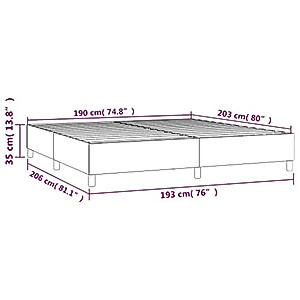 vidaXL Box Spring Bed Frame Home Indoor Bed Accessory Bedroom Upholstered Double Bed Base Furniture Light Gray 76"x79.9" King Fabric