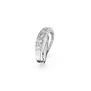 SWAROVSKI Women's Hyperbola Ring, White Crystal Stones in a Spiral Design, Rhodium Plated Setting, Size 55