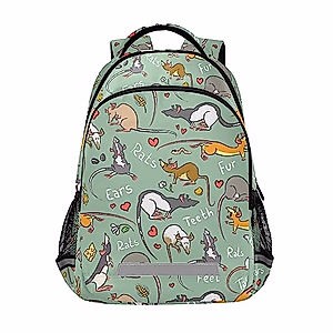ALAZA Fancy Rat Cute Animals Backpack for Students Boys Girls Travel Daypack