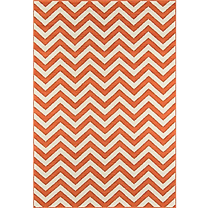 Momeni Rugs , Baja Collection Contemporary Indoor & Outdoor Area Rug, Easy to Clean, UV protected & Fade Resistant, 1'8" x 3'7", Orange