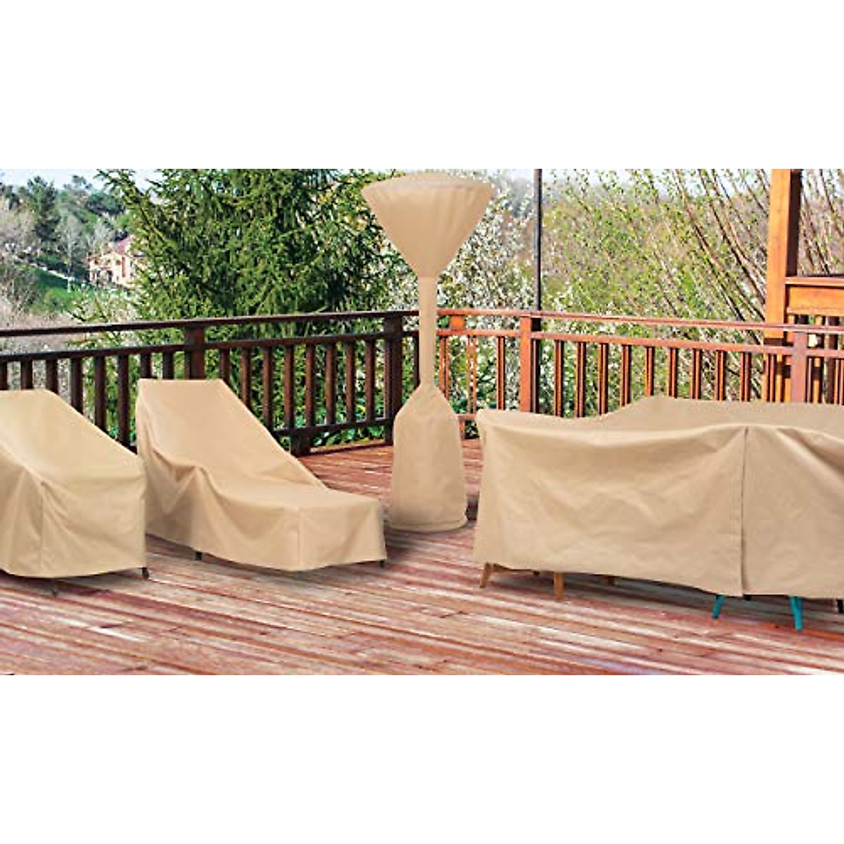 MODERN LEISURE 3134D Basics Outdoor Patio Chair Cover - Water Resistant (33 W x 34 D x 31 H inches), Khaki