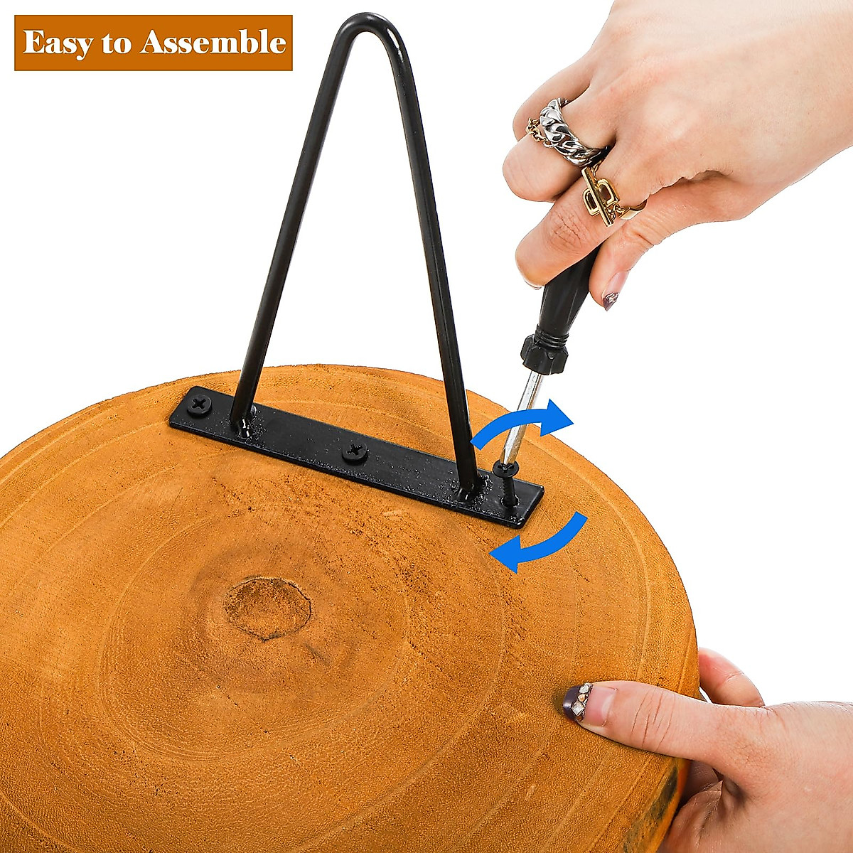 DEAYOU 2 Pack Small Wood Display Stand, 10"/ 8" Round Wooden Cupcake Pedestal, Paulownia Wood Slice Stand with Metal Leg for Plants, Rustic Wedding Cake Holder Slab Tray for Decor, Flower Pots, Table