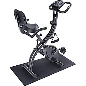 Foldable Exercise Bike, Sportneer 2023 New Version 3 in 1 Resistance Stationary Bike with 16 Level Magnetic, Indoor Cycling Bike with PVC Floor Mat, Folding Workout Bike, Versatile LCD Screen, Heart Rate Grip