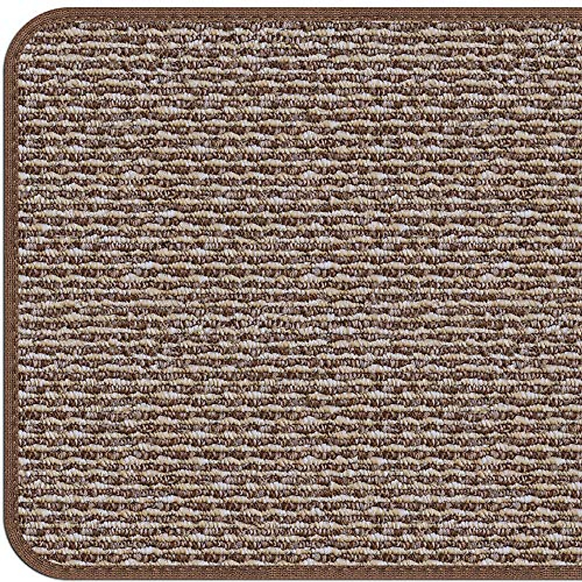 House, Home and More Set of 15 Overstep Attachable Carpet Stair Treads - Praline Brown - 17 Inches X 30 Inches