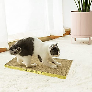 AccEncyc Cardboard Cat Scratcher Pads Cat Scratching Board for Indoor Cats 17x8.3x1 Inch Dual-Side Corrugated Cat Scratcher Reusable Cat Supplies - 1 Pack