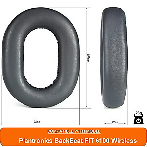 FIT 6100 Earpads - defean Replacement Ear Pads Cover Cushions Compatible with Plantronics BackBeat FIT 6100 Wireless Bluetooth Headphones (Titanium)