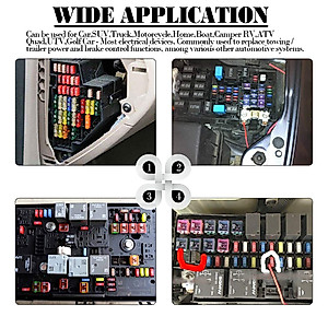 Glarks 10Pcs Automotive Low Profile Box Shaped Mini Fuse 20A 30A 40A 50A 60A Fuse Assortment Kit for Ford, Chevy/GM, Nissan, and Toyota Pickup Trucks, Cars and SUVs