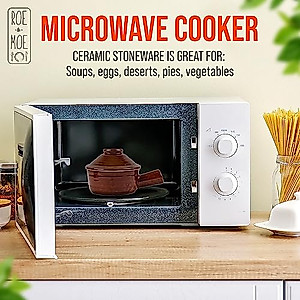 Roe & Moe Egg Cooker - Non-Stick, Ceramic Microwave Egg Poacher with Dome Chimney Lid and Hollow Handle - Reimagine Breakfast with Picture-Perfect Eggs and Delicious Soups with Our Microwave Steamer