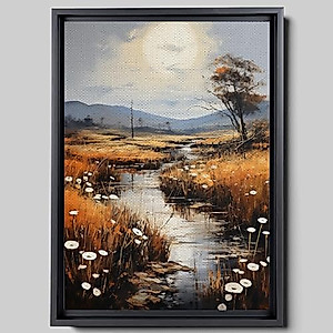 Samsung Frame TV Art Wildflower Field, Flower Meadow, Vintage print, Canvas, Wall Decor