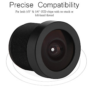 2.1mm Camera Lens, 150° Wide Angle HD IP Camera CCTV Lens for 1/3'' & 1/4'' CCD Chips Support Night Vision, 24-Hour for Security Surveillance Default