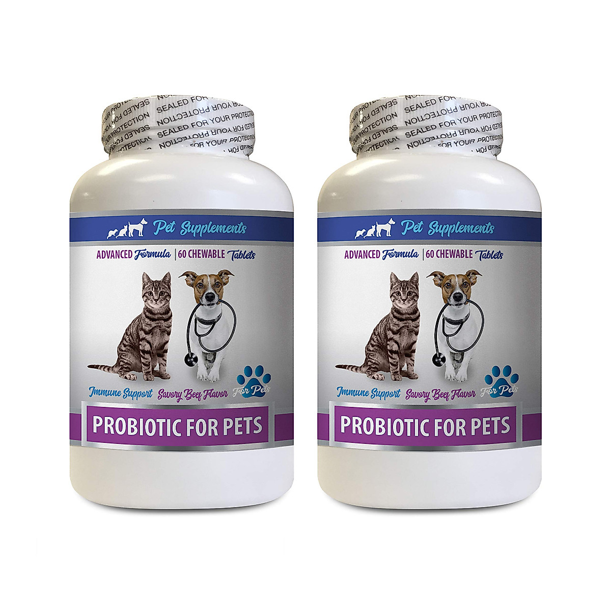Dog Breath aid - PROBIOTICS for Pets - Dogs Cats - Bad Gas and Breath Treats - Advanced Immune Boost - Dog probiotics for Allergies - 2 Bottles (120 Treats)