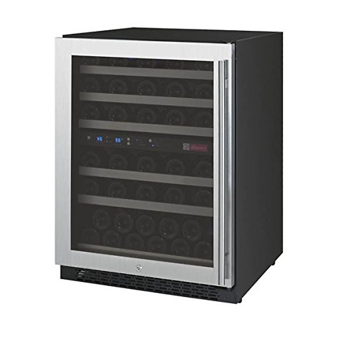 Allavino 24" Wide FlexCount II Tru-Vino 56 Bottle Dual Zone Stainless Steel Right Hinge Wine Refrigerator