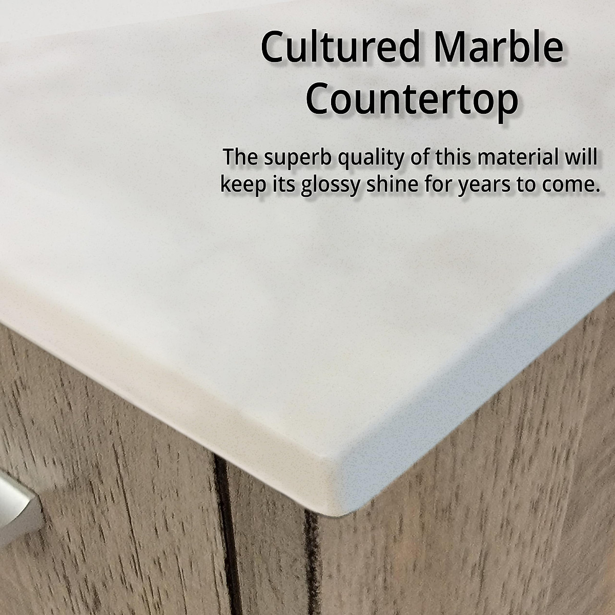 Bell+Modern Fairfield 60 in W x 20 in D Rustic Acacia Double Bath Vanity and Cultured Marble Top