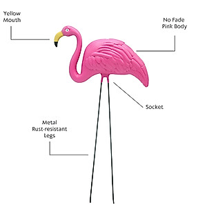 4E's Novelty Pink Flamingos Yard Decorations Large 23" [Set of 2] Outdoor Garden Flamingo Statue Ornament Lawn Decor