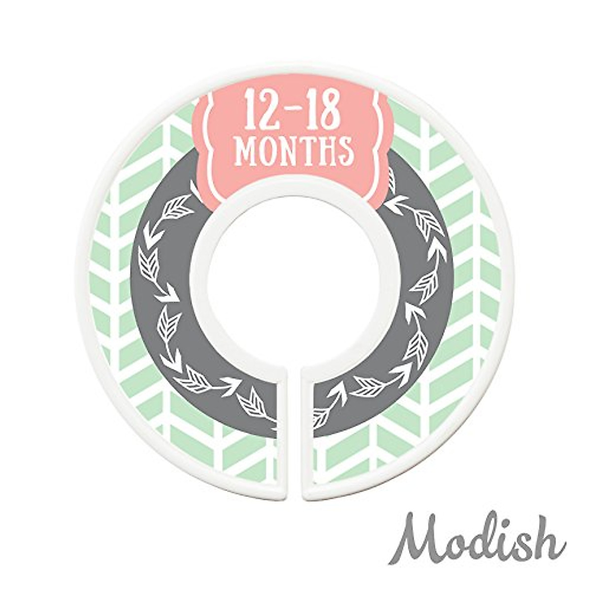 Modish Labels Baby Clothes Size Dividers, Baby Closet Organizers, Closet Size Dividers, Baby Closet Organizers, Clothes Organizer, Girl, Woodland, Arrows, Nordic, Boho, Pink, Mint, Gray (Baby)