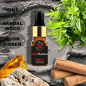 ALFAMARKER Pheromone Cologne for Men - Pheromones Oil Perfume for Men - Feromonas para Hombres - Alluring Fragrance - Premium Scent - 5ml Travel Size Dropper