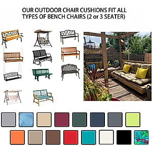 Maeppara Swing Replacement Cushions with Backrest, Waterproof Bench Cushion for Outdoor Furniture 2-3 Seater Washable, Comfy Patio Chair Cushion Garden Decoration Lawn Chair Pads