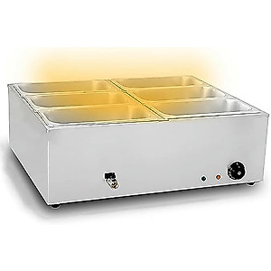 2/3/4/6 Commercial Electric Food Warmer, 1500W Stainless Steel Buffet Table Server, for Catering and Restaurants