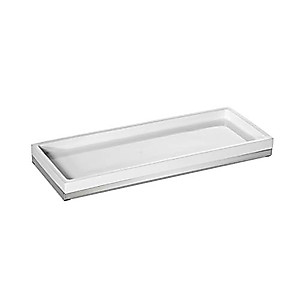 Roselli Trading Company Suites Bath Accessory Set, White/Stainless Steel Trim