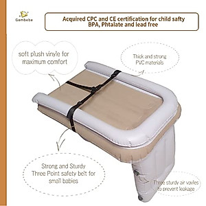 Gembebe Inflatable Airplane Travel Bed | Hand Pump, Seat Belt and Carry Bag Included | Perfect for Traveling | Safe to Use Kids Toddler| Bpa Free