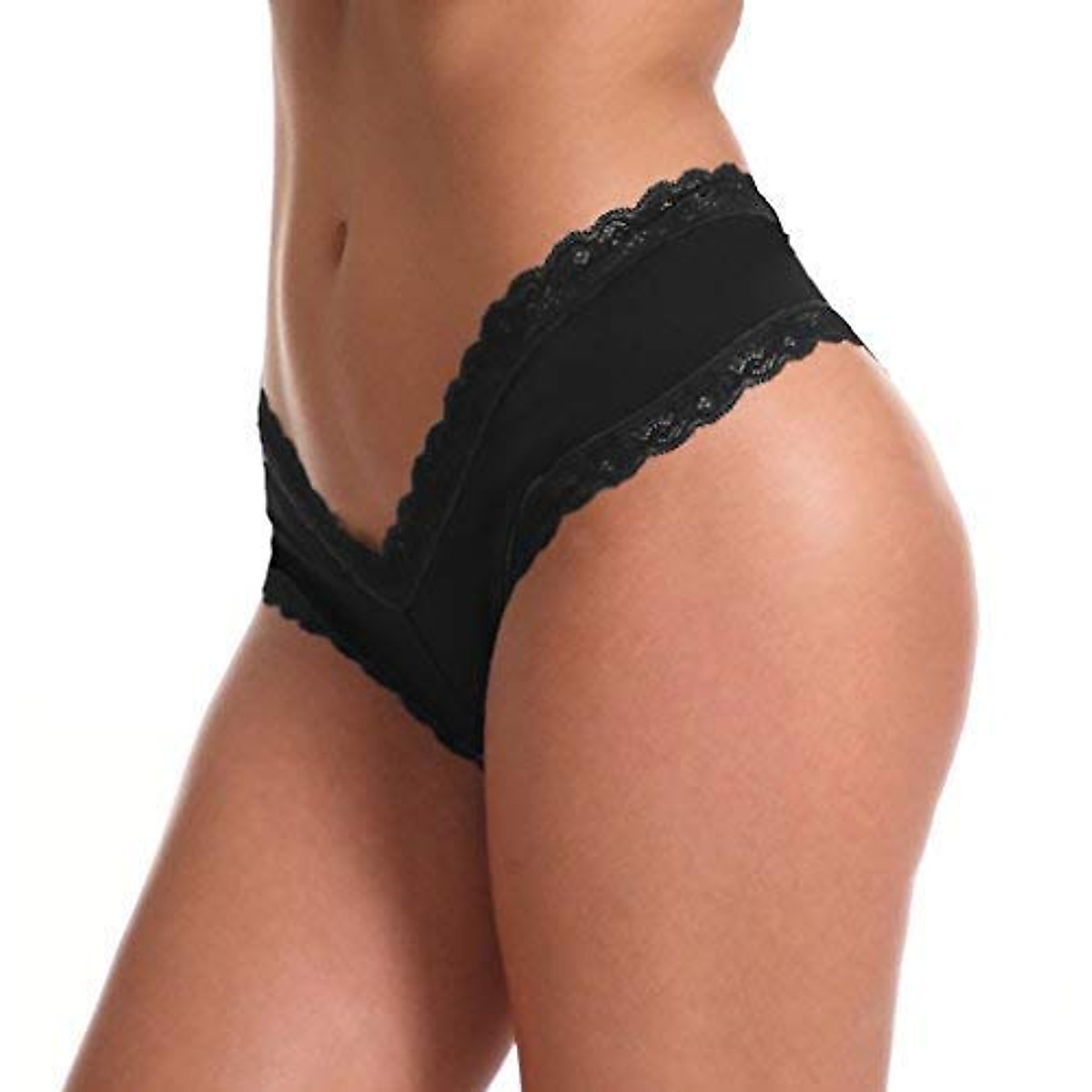 Sofishie Sexy V-Back Criss Cross Panties - Black - Medium