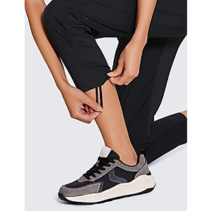 CRZ YOGA Womens Casual 7/8 Pants 25" - Lightweight Workout Outdoor Athletic Track Travel Lounge Joggers Pockets Black Medium