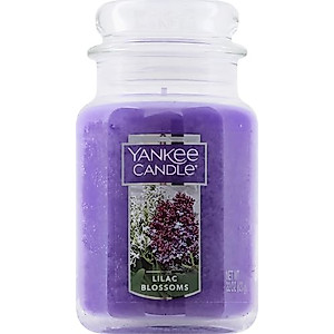 Yankee Candle Company Lilac Blossoms Scented, 22oz Single Wick Candle, Over 110 Hours of Burn Time, Perfect for Gifting, Gatherings and Seasonal Decorations, Classic Large Jar, Violet