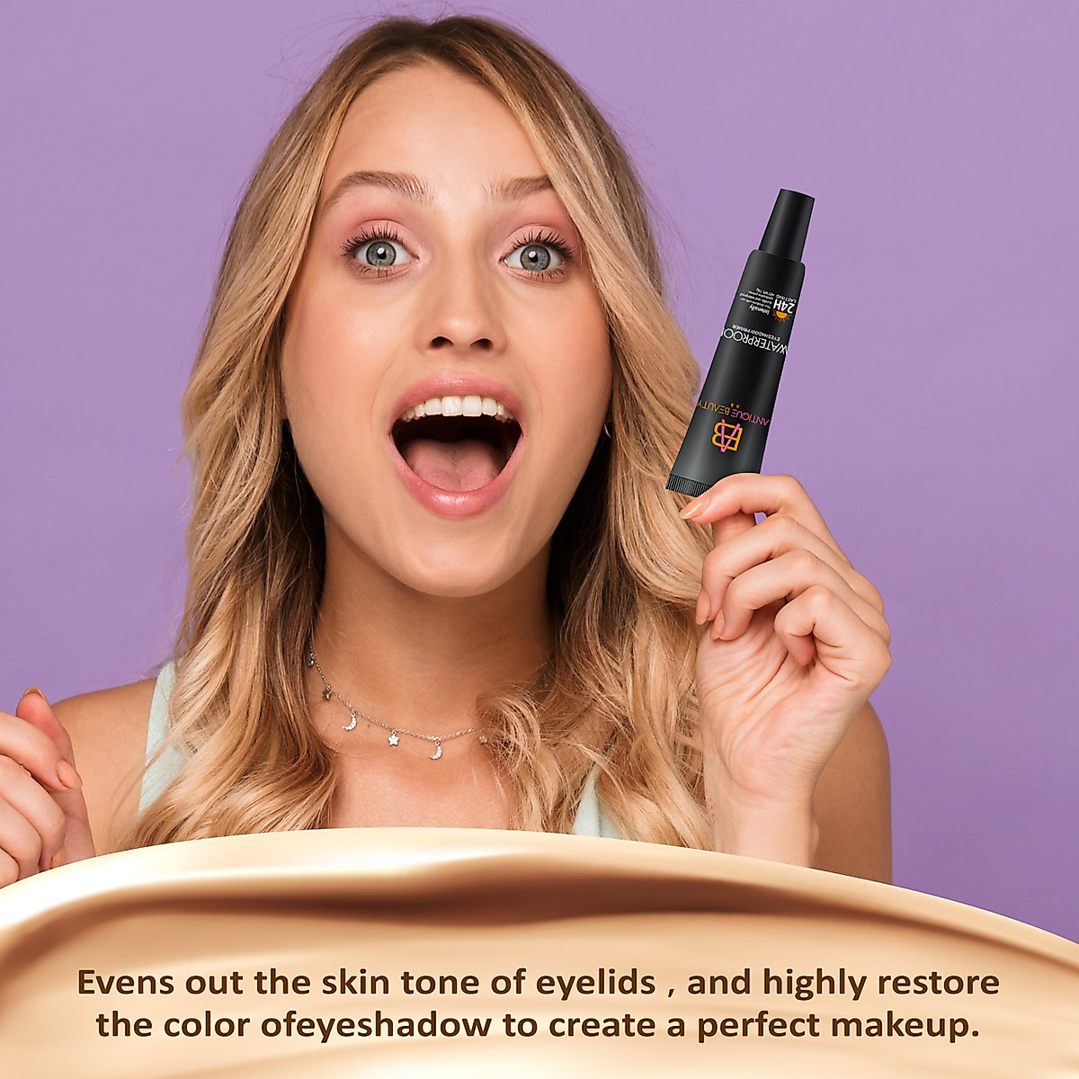 Antique Beauty Eyeshadow Primer, 24- Hour Long Lasting, Smudge Proof, Waterproof, Eye Base Make Up, Suitable For All Skin Tones / 1 Count, 15 g /