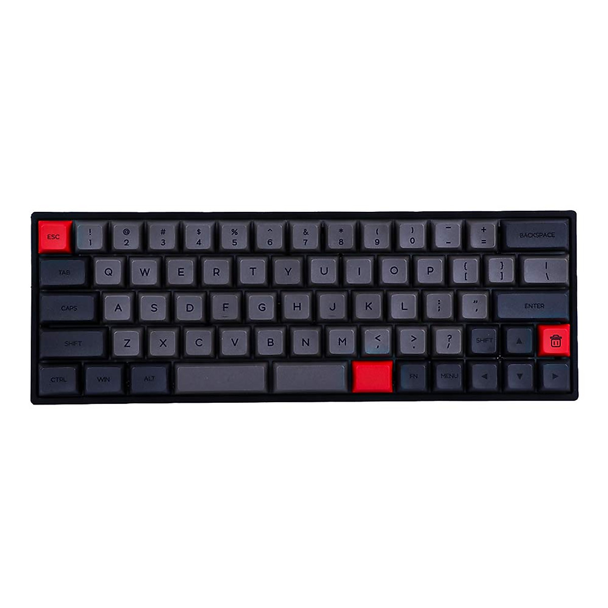 EPOMAKER SK66 60% Keys Wired Gateron Optical Mechanical Gaming Keyboard with RGB Backlight and PBT Heat Sublimation Keycaps (Gateron Optical Red, Grey Black)