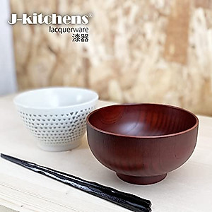 J-kitchens Soup Bowl, Heat Resistant, 128 Wood, Favorite Bowl, Red Sede, Made in Japan