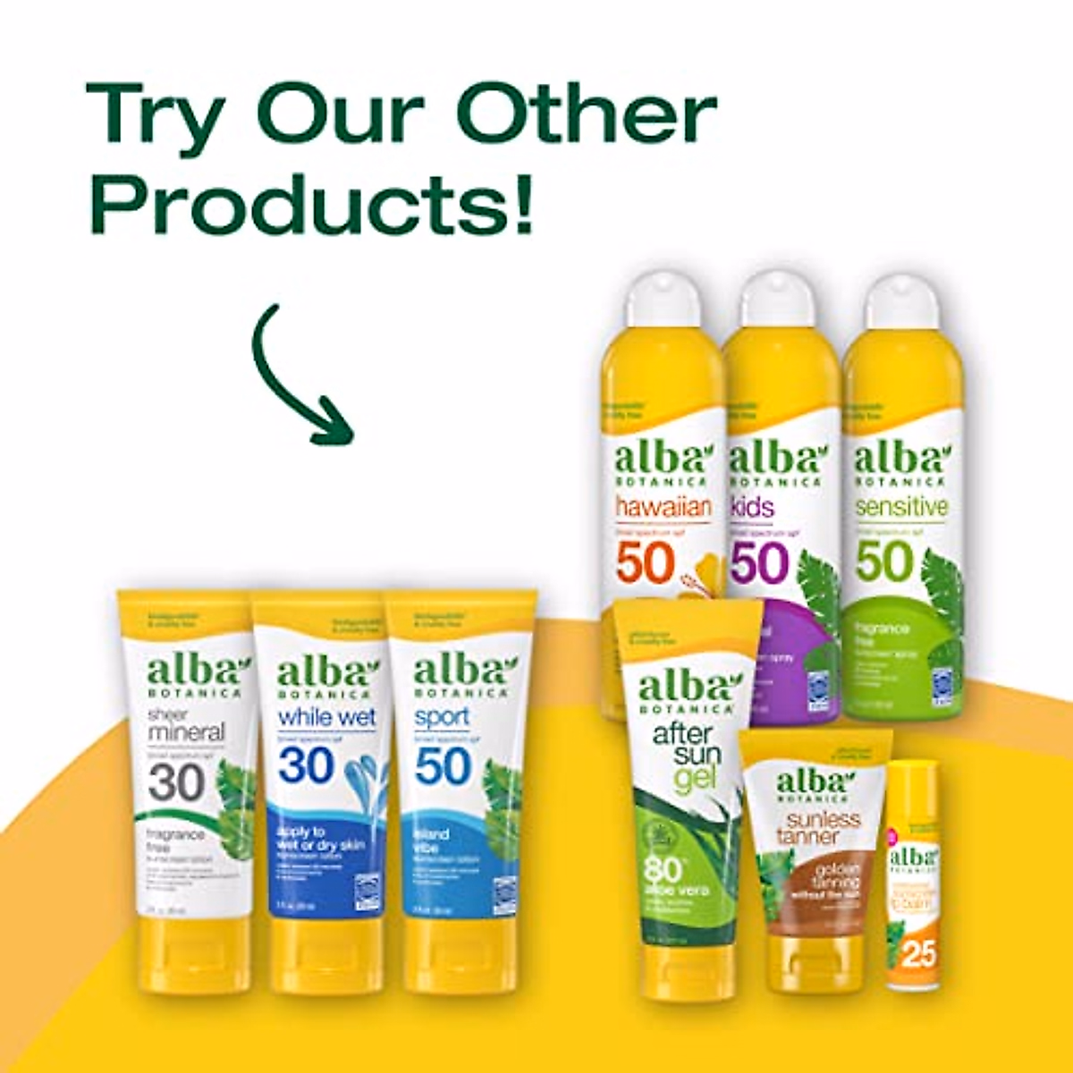 Alba Botanica Sensitive Sunscreen Spray for Face and Body, Fragrance-Free, Broad Spectrum SPF 50, Water Resistant, 5 fl. oz. Bottle