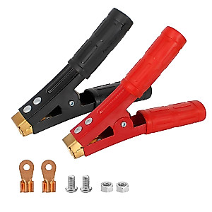 Moioee 2PCS Crocodile Clamps, 500/1000A Pure Copper Jumper Cables Clamp, Heavy Duty Car Battery Charger Alligator Clips, Power Replacement Battery Welding Machine Clamps, Auto Supplies