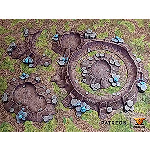 EnderToys Planetary Outpost Remixed Craters by Makers Anvil, 3D Printed Tabletop RPG Scenery and Wargame Terrain for 28mm Miniatures