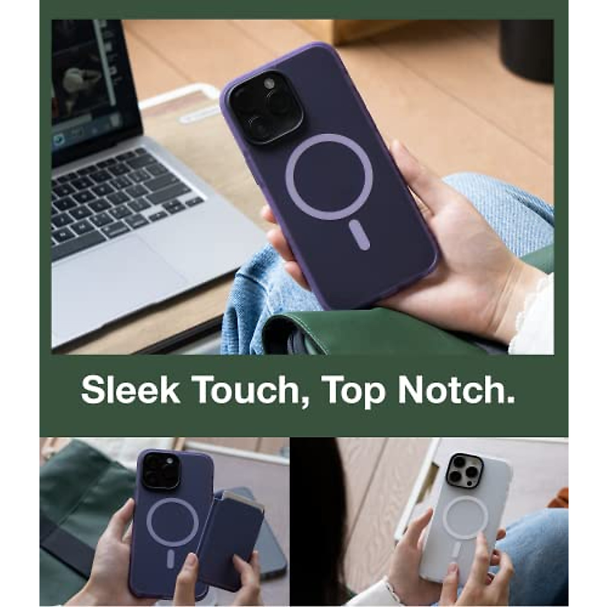 TORRAS Upgraded Matte Case for iPhone 14 Pro Case,[12FT Military Grade Protection][Compatible with MagSafe] Slim Sleek Touch Translucent Phone Cover, Matte Black