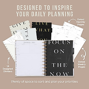Happy Planner 2023 Daily Diary and Calendar, 18-Month Daily, Weekly, Monthly July 2023–Dec. 2024 Planner Diary, Dashboard Layout, Modern Months Theme, Big Size, 27.94 x 21.59 cm (8 1/2" x 11")