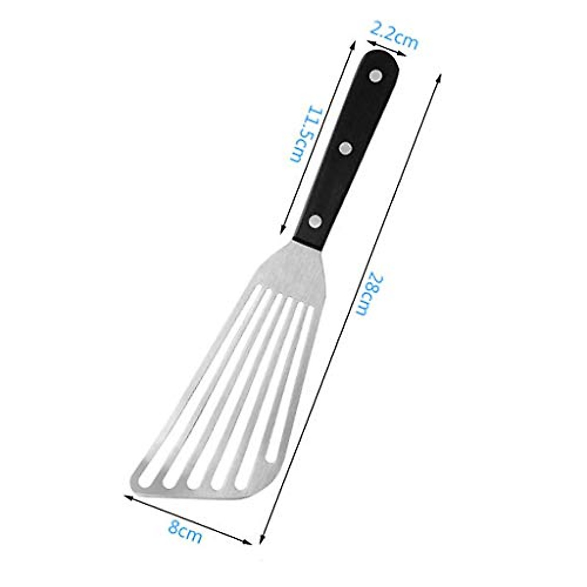 Atezch_ Fish Spatula, Nonstick Steak Shovel, Stainless Steel Slotted Turner with Sturdy Handle, Metal Oven Utensils Thin-Edged Design Ideal for Frying, Turning, and Grilling