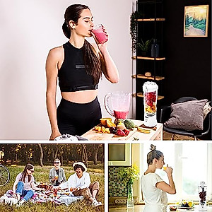 Portable Blender, Tulevik Personal Blender for Shakes and Smoothies with 6 Blades,20 Oz Mini Blender with Travel Lid and USB Rechargeable for Kitchen/Gym/Travel/Office, BPA-Free, White