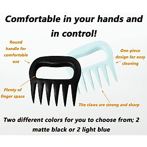 Meat Claws for Shredding，BBQ Meat Shredder Claws,Meat Claws for Shredding Pulled Pork, Chicken, Turkey, and Beef- Handling & Carving Food，Easily Lift, Handle, Shred, and Cut Meats (light blue)