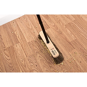 Horsehair Broom Natural Bristles with Metal Handle, Durable Beech Wood Brush Head Genuine Horse Hair Bristles, Swiss Made Broom - Parquet, Solid Hardwood Floor, Tile Surfaces