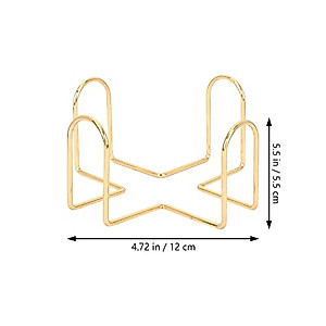 YARDWE 2Pcs Gold Metal Coaster Holder Iron Metal Holder Storage Caddy for Both Round and Square Coasters Table Home Wrought Iron Shelf Decoration
