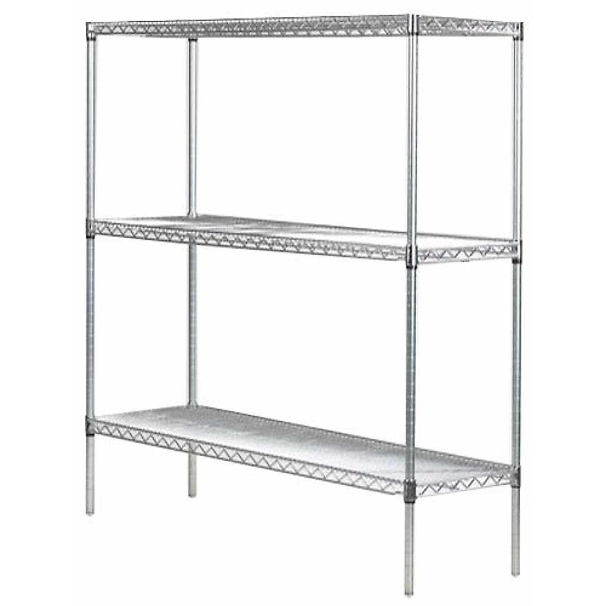 Omega 18" Deep x 48" Wide x 36" High 3 Tier Chrome Starter Shelving Unit