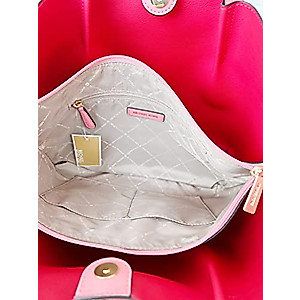 Michael Kors Emilia Large Triple Compartment Tote Grapefruit Pebbled Leather