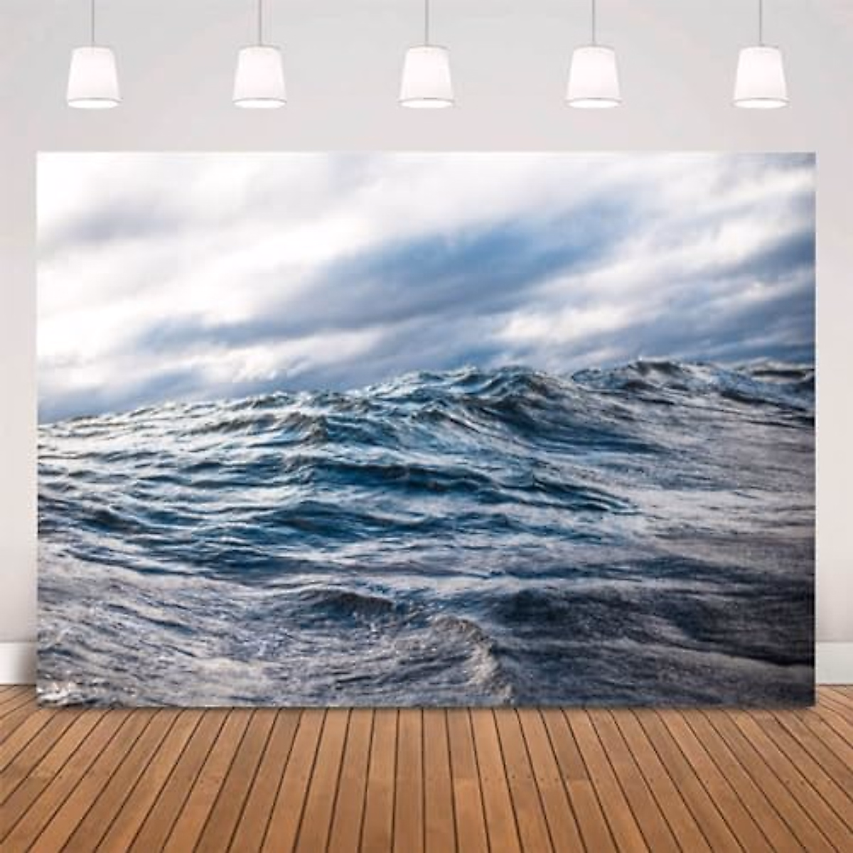 Winter Sailing Cold Blue sea at Sunset Clouds Norway Photography Backdrop Photographer Portrait Banner Photo Studio Photobooth Prop Photography Background Decoration Supplies 7×5ft