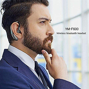 TechCode Wireless Headset with Mic, Bluetooth in-Ear Headphone w/ 180°Adjustable Earhook Business Handsfree Mic Earbud Sweatproof Sport Earpiece Stereo Earphone for iPhone XR/X/8/7,Galaxy S10/S9/S8
